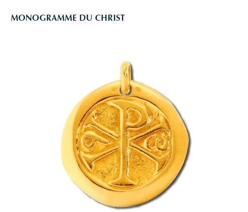 Chrisme, médaille religieuse et symbolique, or 18 carats, bijoutier ...