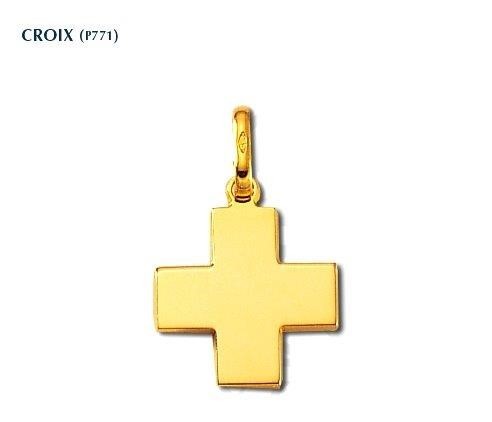 Croix grecque, or jaune 18 carats, 15x15 mm, bijoutier, joaillier, Rey ...